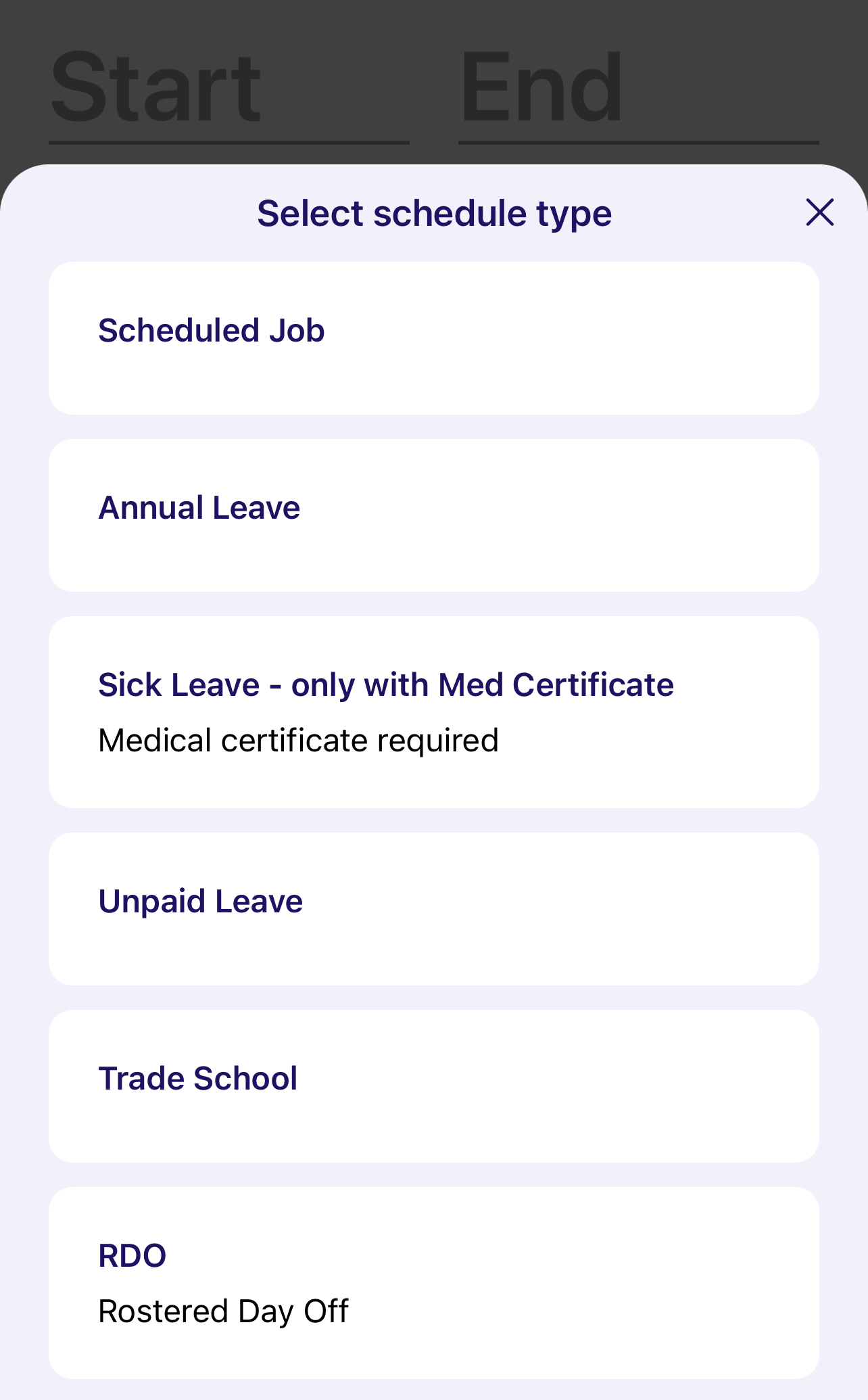 Manage Schedule Types - Remote Flow Help