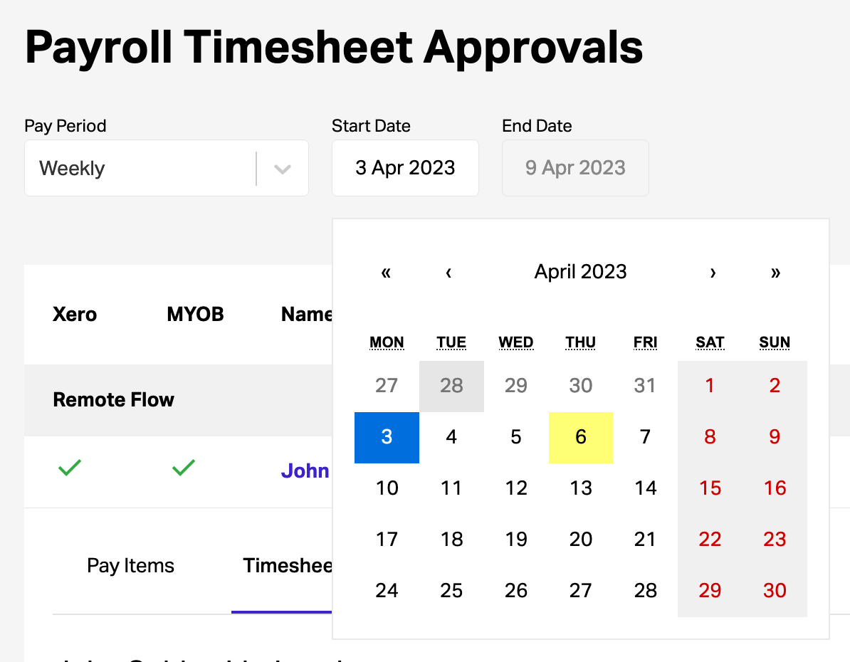 Send Timesheets to MYOB - Remote Flow Help